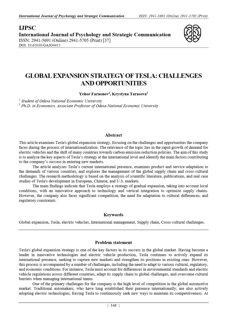 Global Expansion Strategy of Tesla